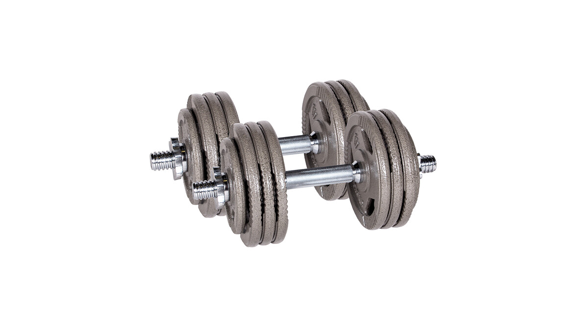 Single-Handed Plate-Loaded Dumbbell Set inSPORTline Hamerton 2 x 20 kg ...