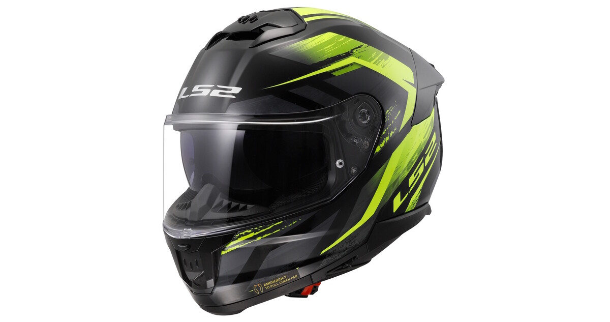 Motorcycle Helmet LS2 FF808 Stream II Fury Black H-V Yellow - inSPORTline