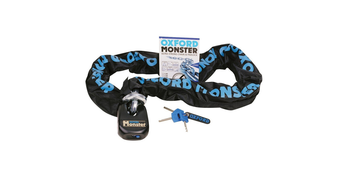 Motorcycle Chain Lock Oxford Monster 200 cm Blue - inSPORTline