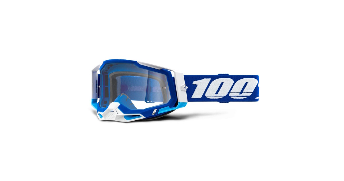 Motorcycle Goggles 100% Racecraft 2 Blue – Clear Lens - inSPORTline