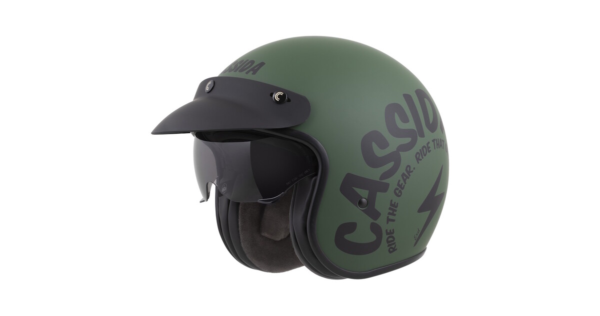 Motorcycle Helmet Cassida Oxygen Gear 2.0 Matte Green/Black 2025 ...