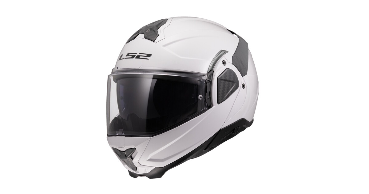 Flip-Up Motorcycle Helmet LS2 FF910 Advant II Solid White P/J - inSPORTline