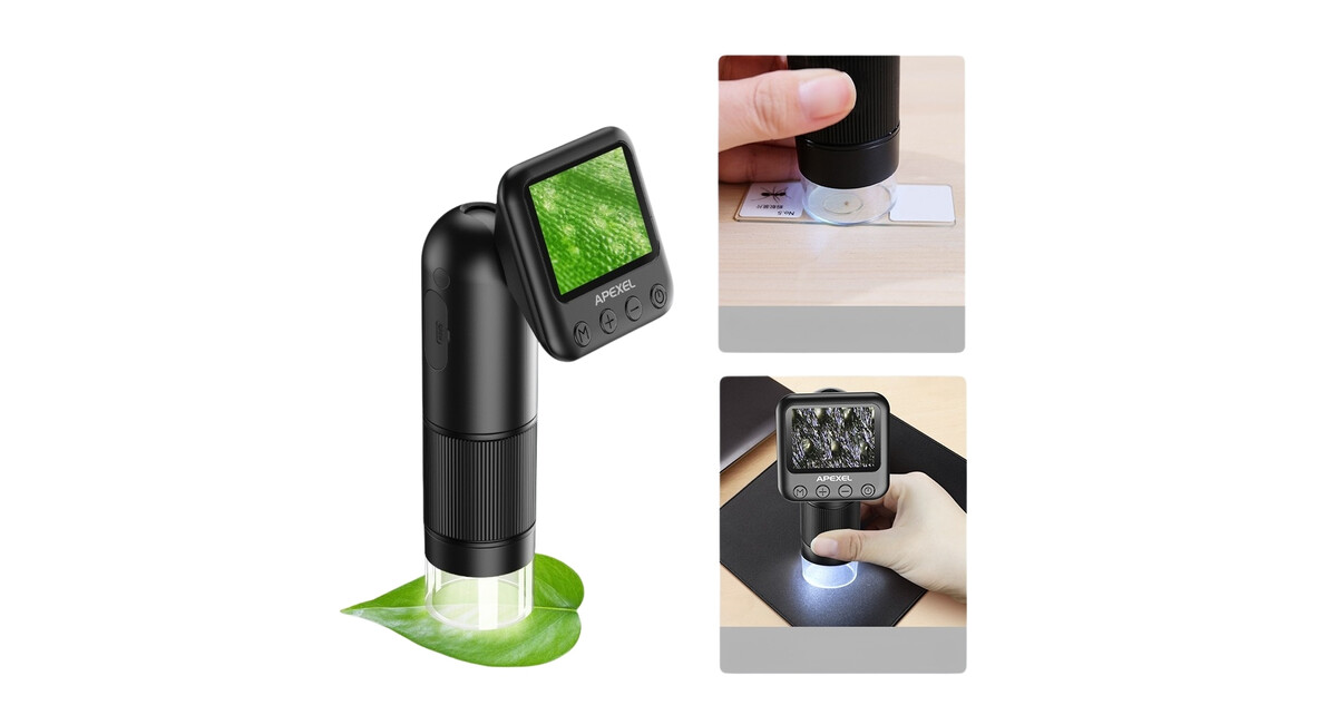 400x–800x Digital Microscope w/ LCD Display Apexel - inSPORTline