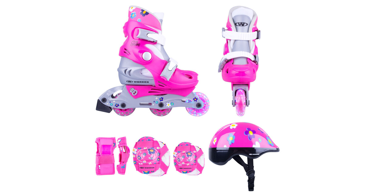 Children’s Inline Skates Set WORKER Polly LED – with Light-Up Wheels ...