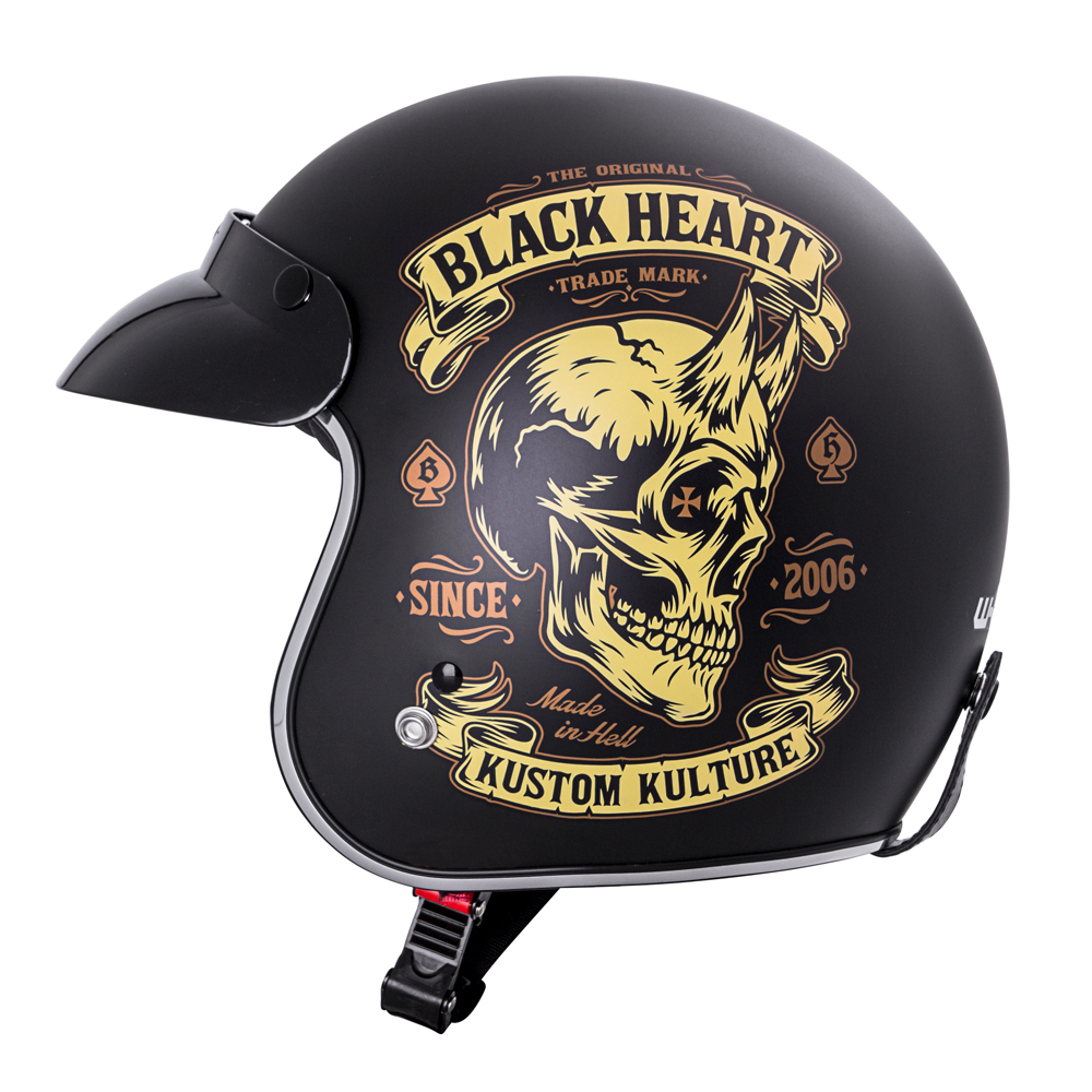 Motorcycle Helmet W-TEC Kustom Black Heart - inSPORTline