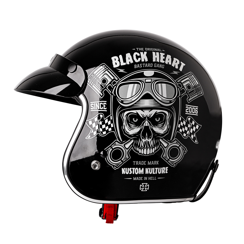 Motorcycle Helmet W-TEC Kustom Black Heart - inSPORTline