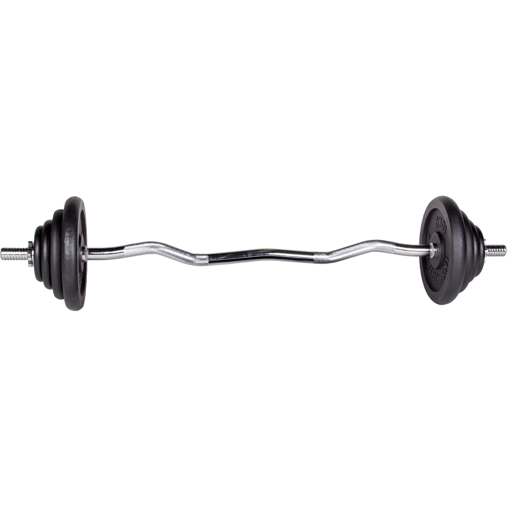 Plate-Loaded Barbell Set inSPORTline Castblack 120 cm/30 mm 45 kg ...