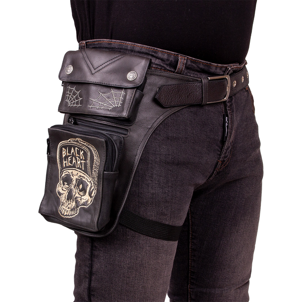 Motorcycle Thigh Bag W-TEC Black Heart Garage Built - inSPORTline