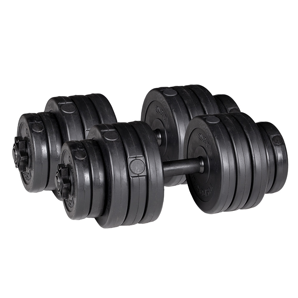 Plate-Loaded Dumbbell Set w/ Bench inSPORTline CEM 2 x 20 kg - inSPORTline