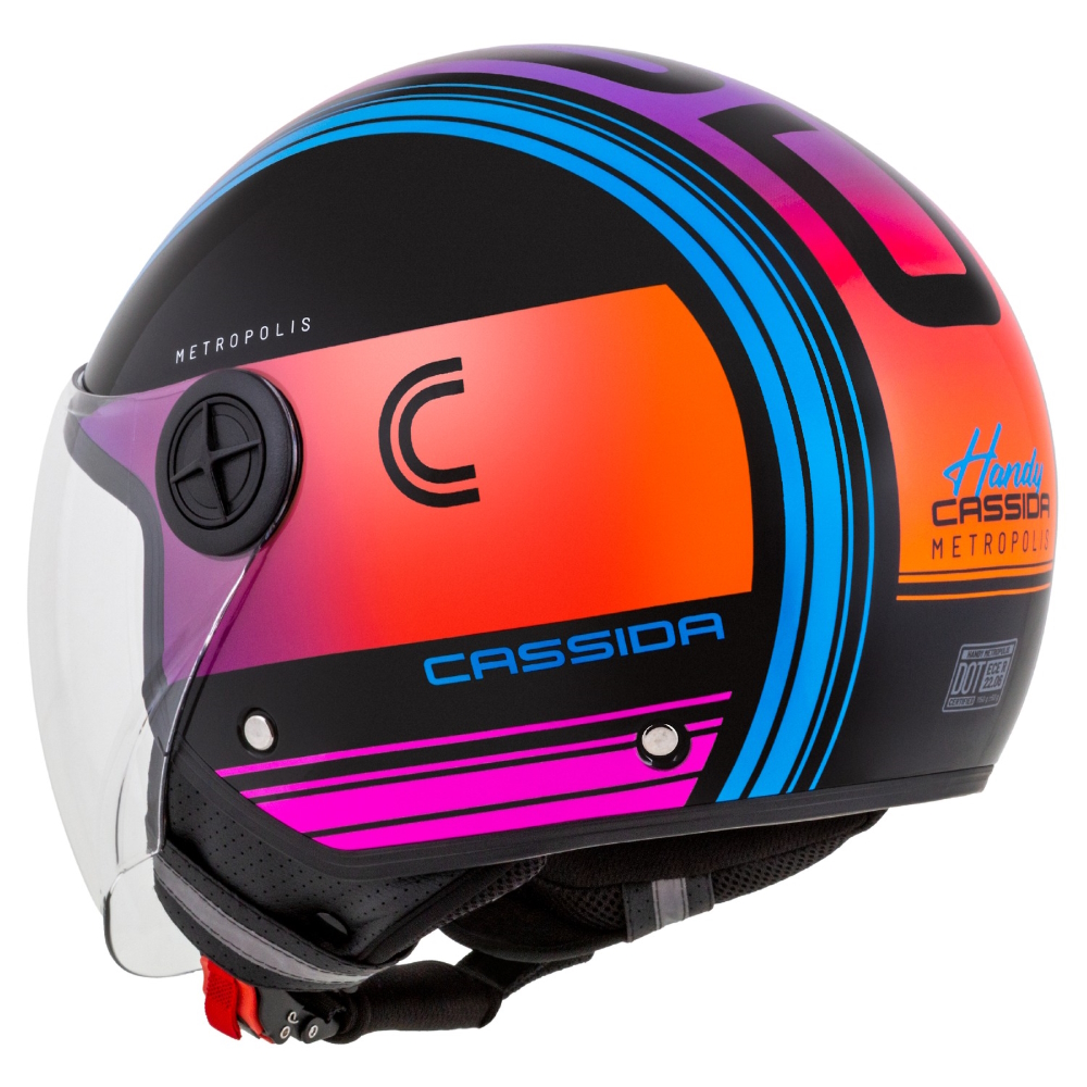 Motorcycle Helmet Cassida Handy Metropolis Black/Teal/Gradient ...